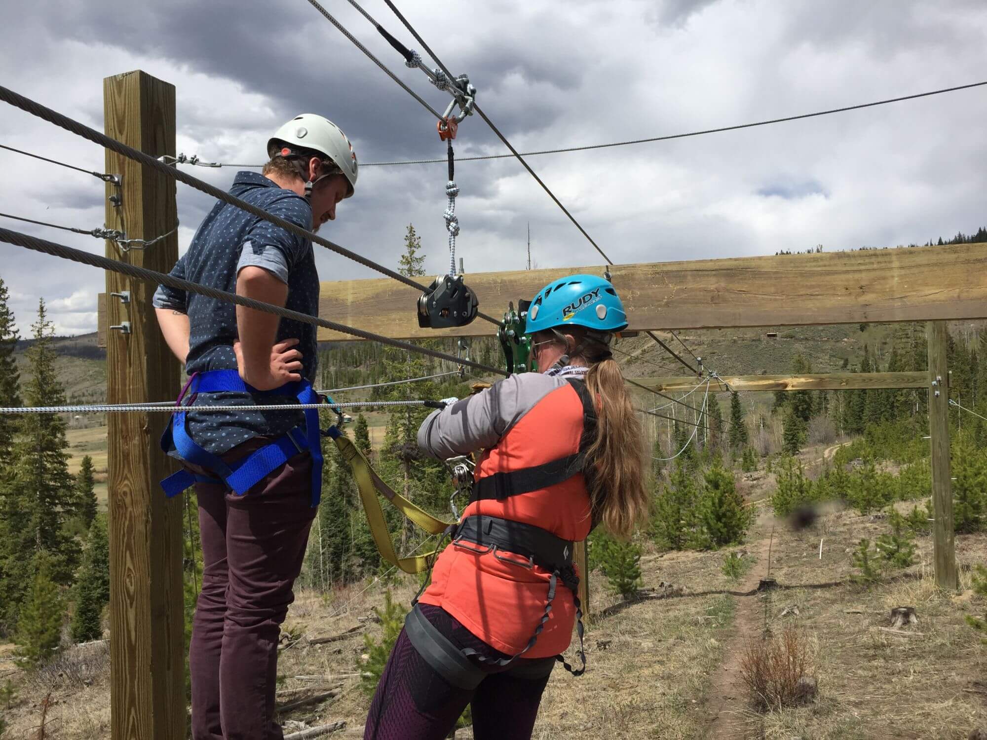 Riding the Zip Lines